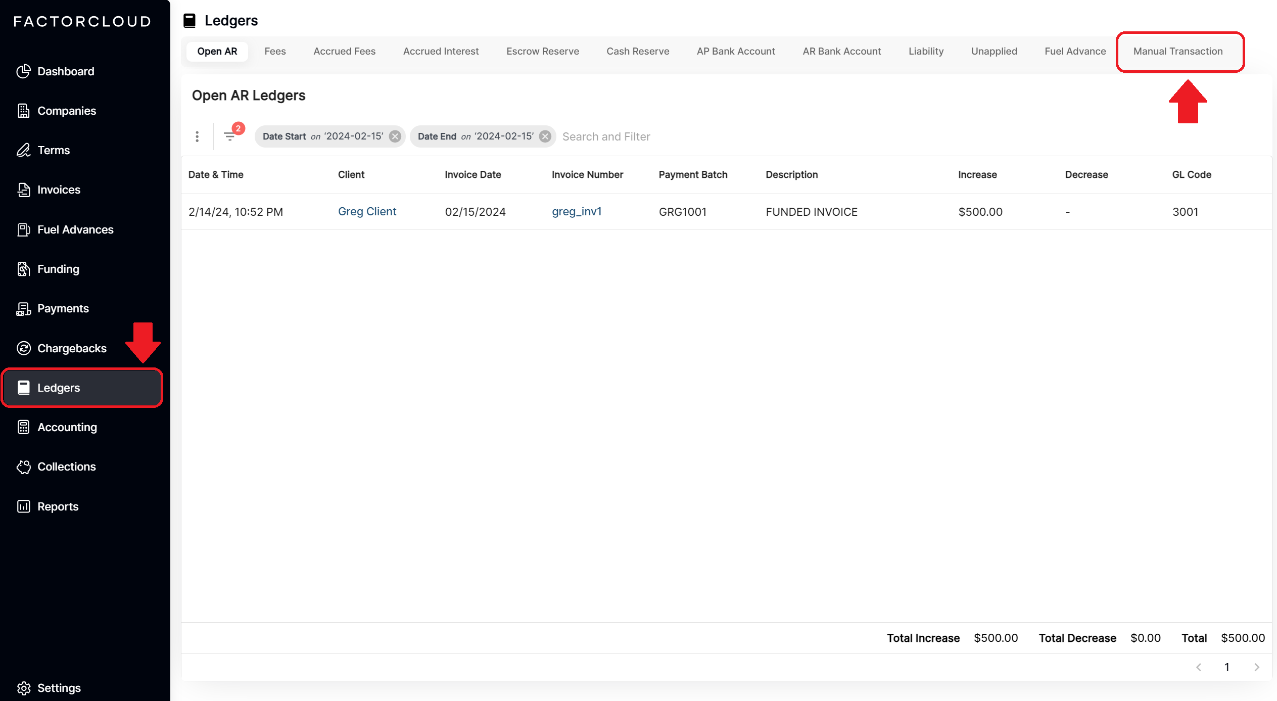How to Create a Manual Transaction – FactorCloud