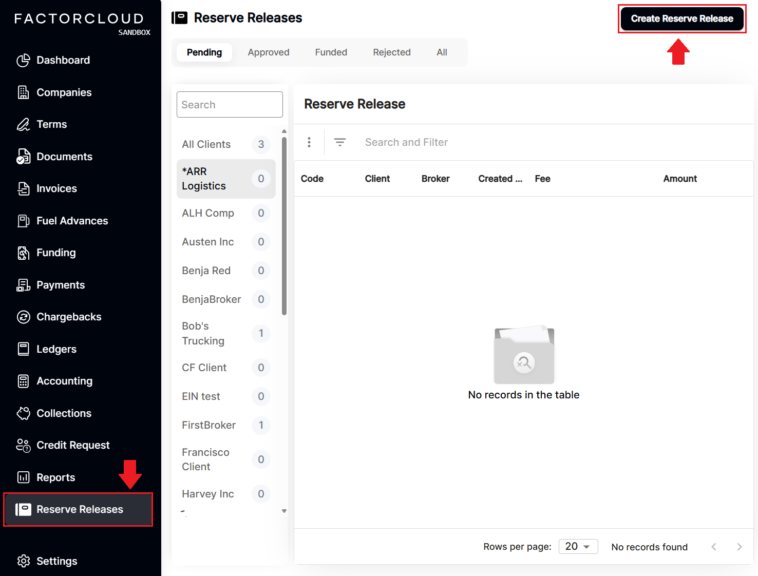 Reserve Releases – FactorCloud